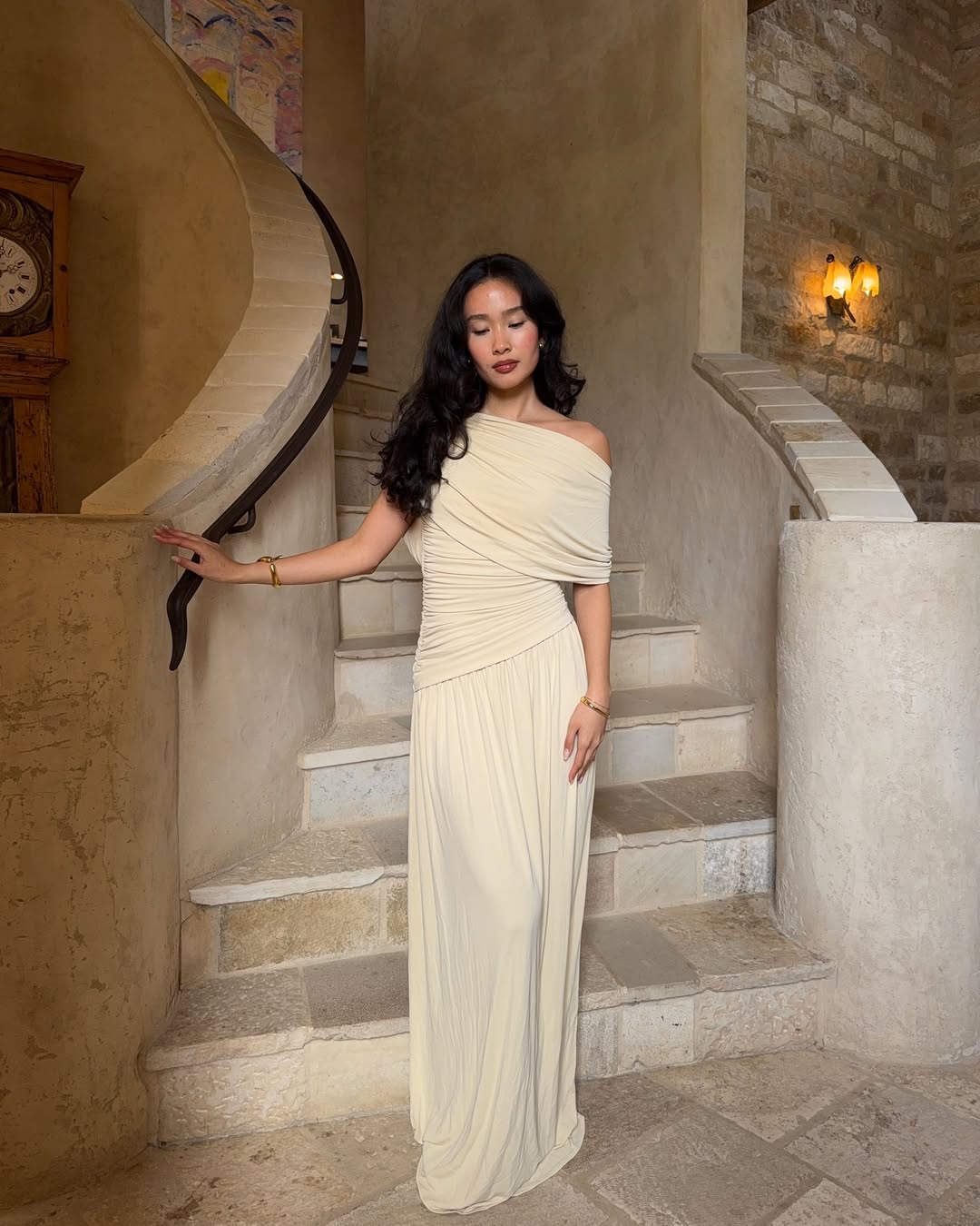 Kayla | Women's Ruched Sheer Bodycon Maxi Wedding Guest Dress – Hazel ...