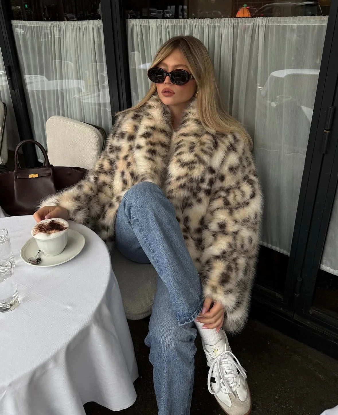 Madison | Women's Oversized Faux Fur Leopard Coat – Hazel The Label